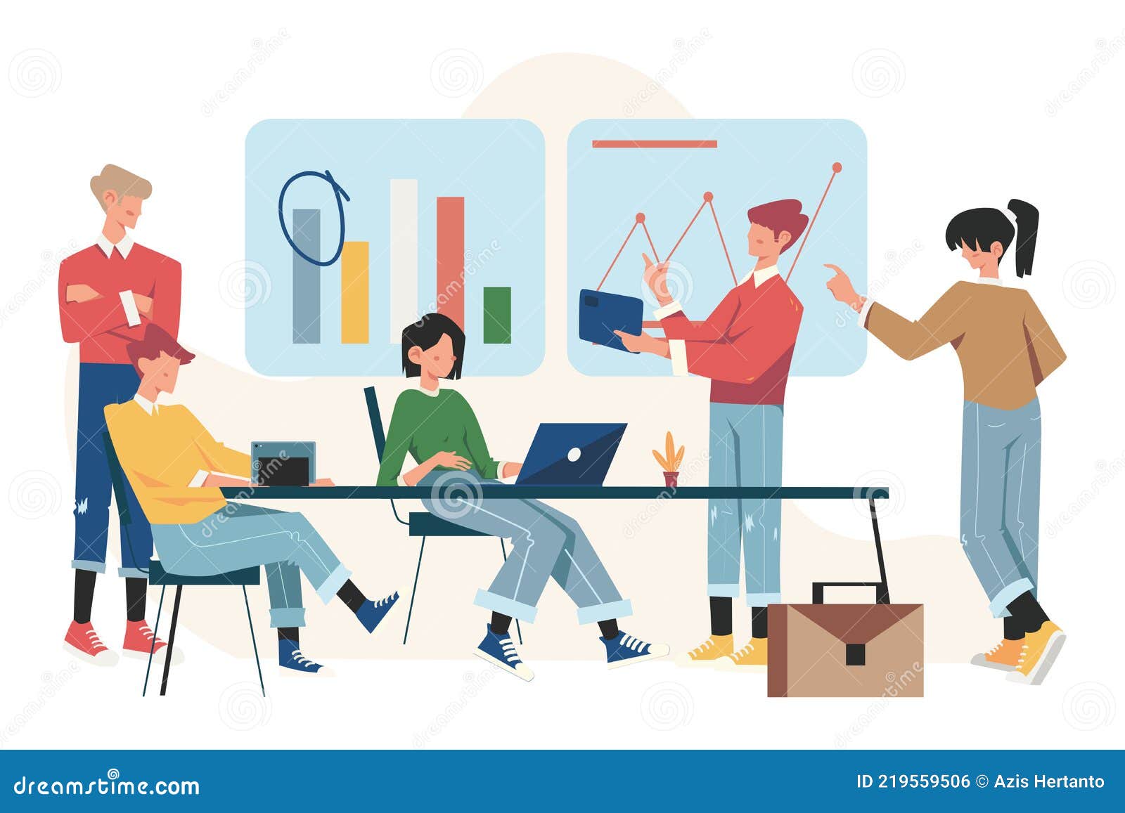 Workers are Sitting at the Negotiating Table, Brainstorming, Company ...