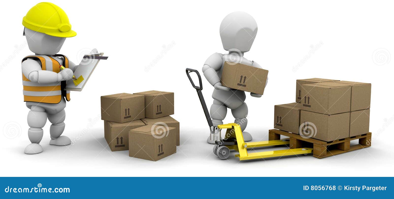 Workers Stacking Boxes Royalty-Free Stock Image | CartoonDealer.com ...