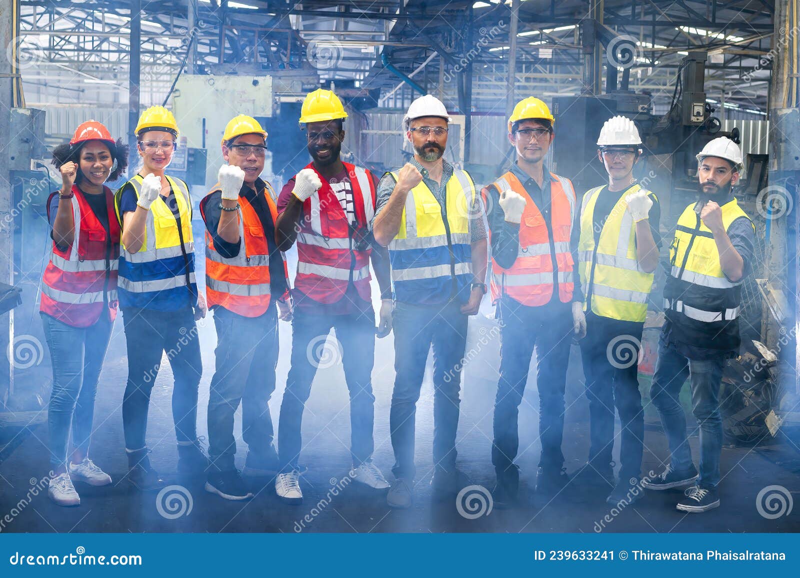 Workers and Workers are Standing in the Factory. Group Staff Standing ...