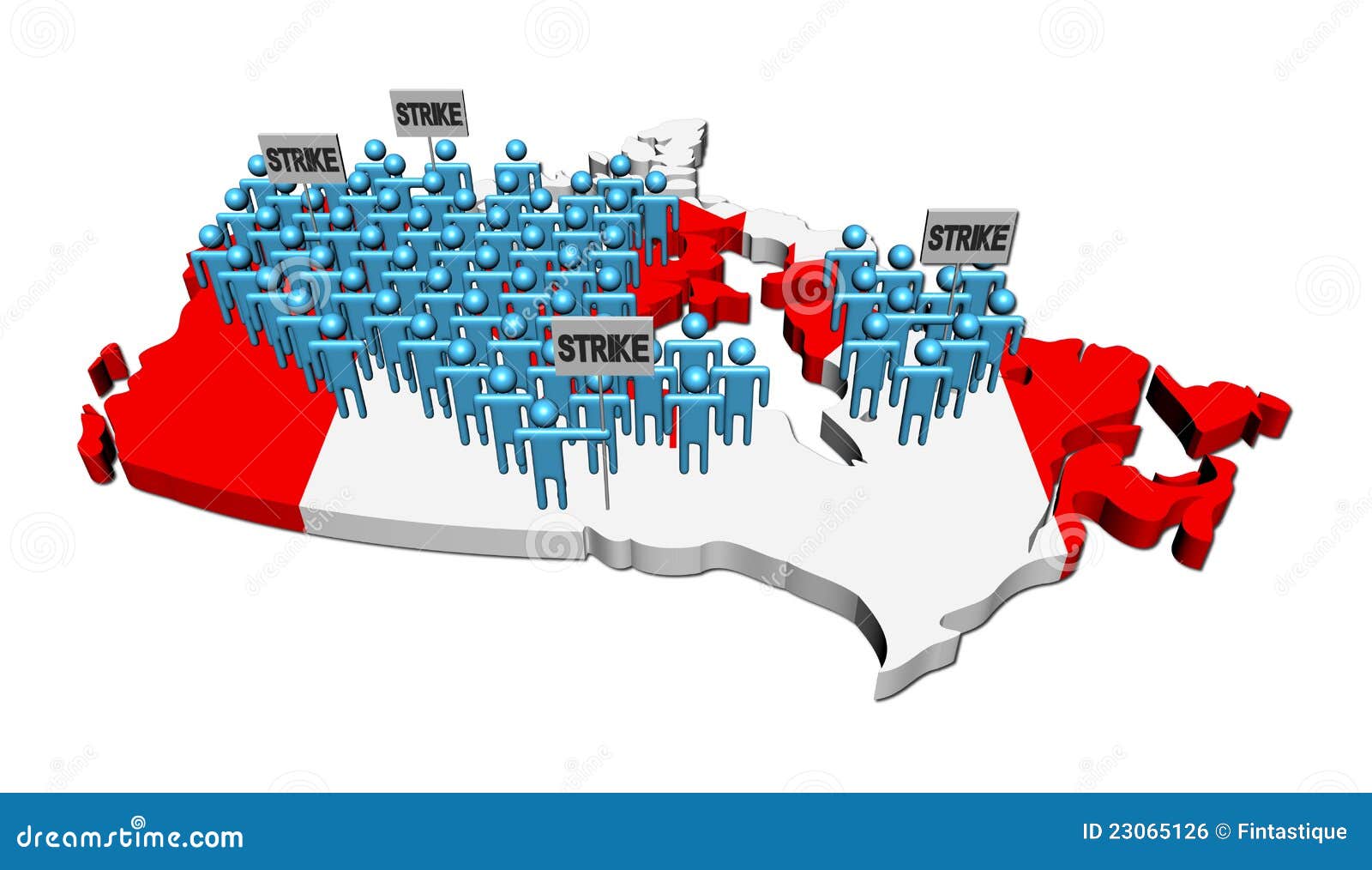 Workers on Strike on Canada Map Flag Stock Illustration - Illustration ...