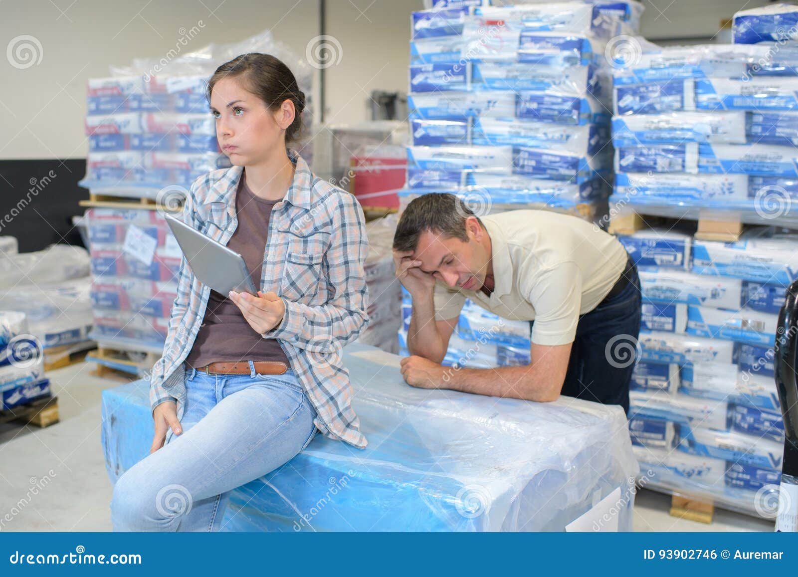 Workers Struggling Trying To Solve Logistics Management Problem Stock ...