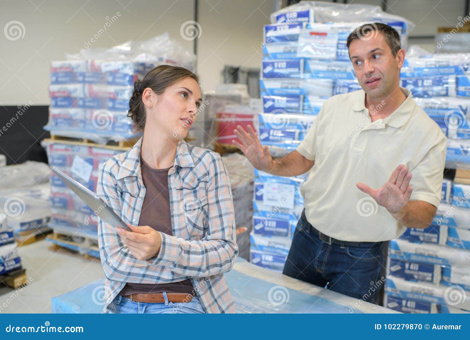 Workers Struggling Trying To Solve Logistics Management Problem Stock ...