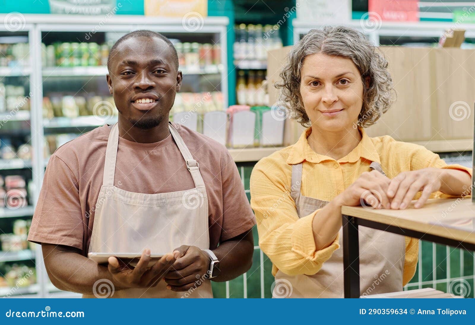 Workers of Supermarket Working in Team Stock Photo - Image of woman, food: 290359634