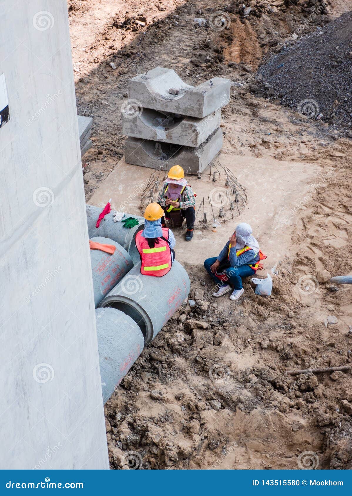 Workers Taking a Rest at Construction Site Editorial Image - Image of ...