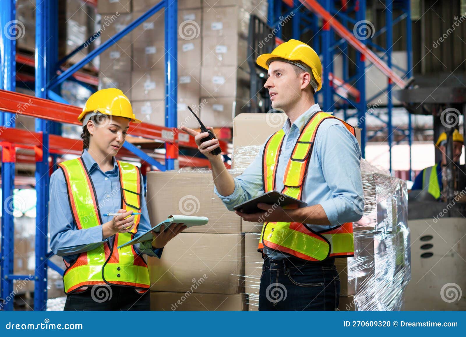 Workers Team Working in Warehouse, Manager and Supervisor Taking ...
