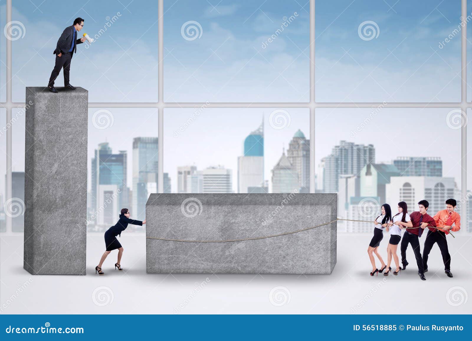 Workers and Their Captious Boss Stock Image - Image of effort ...