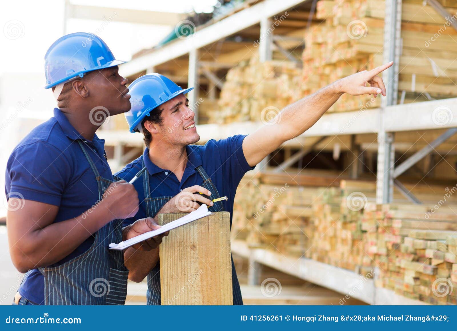 Workers timber department stock image. Image of afro - 41256261