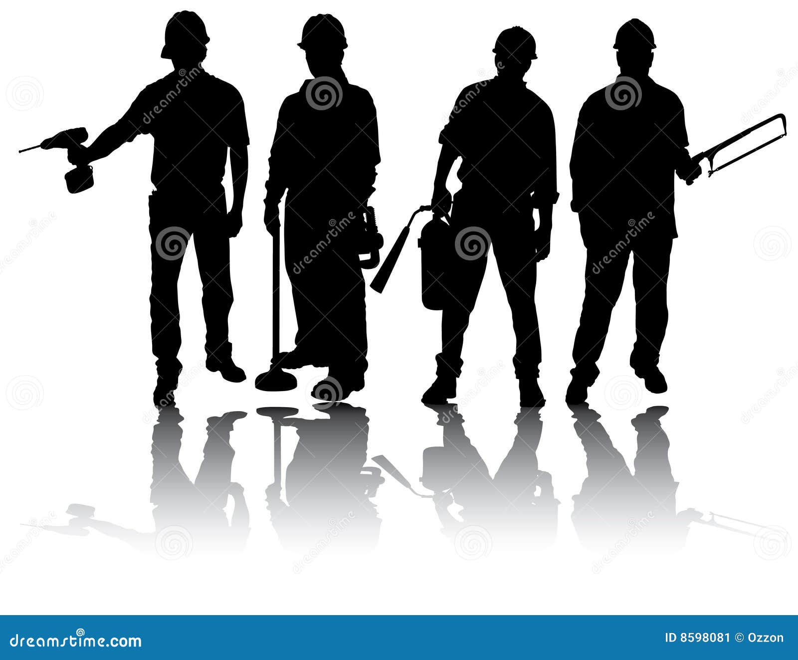 Workers with tools stock vector. Illustration of contractor - 8598081
