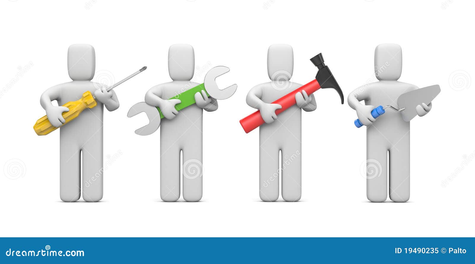 Workers with Tools. Image Contain Clipping Path Stock Illustration ...