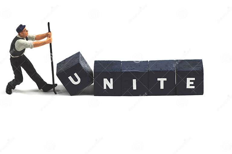 Workers unite! stock photo. Image of spelled, manufacturing - 11878518