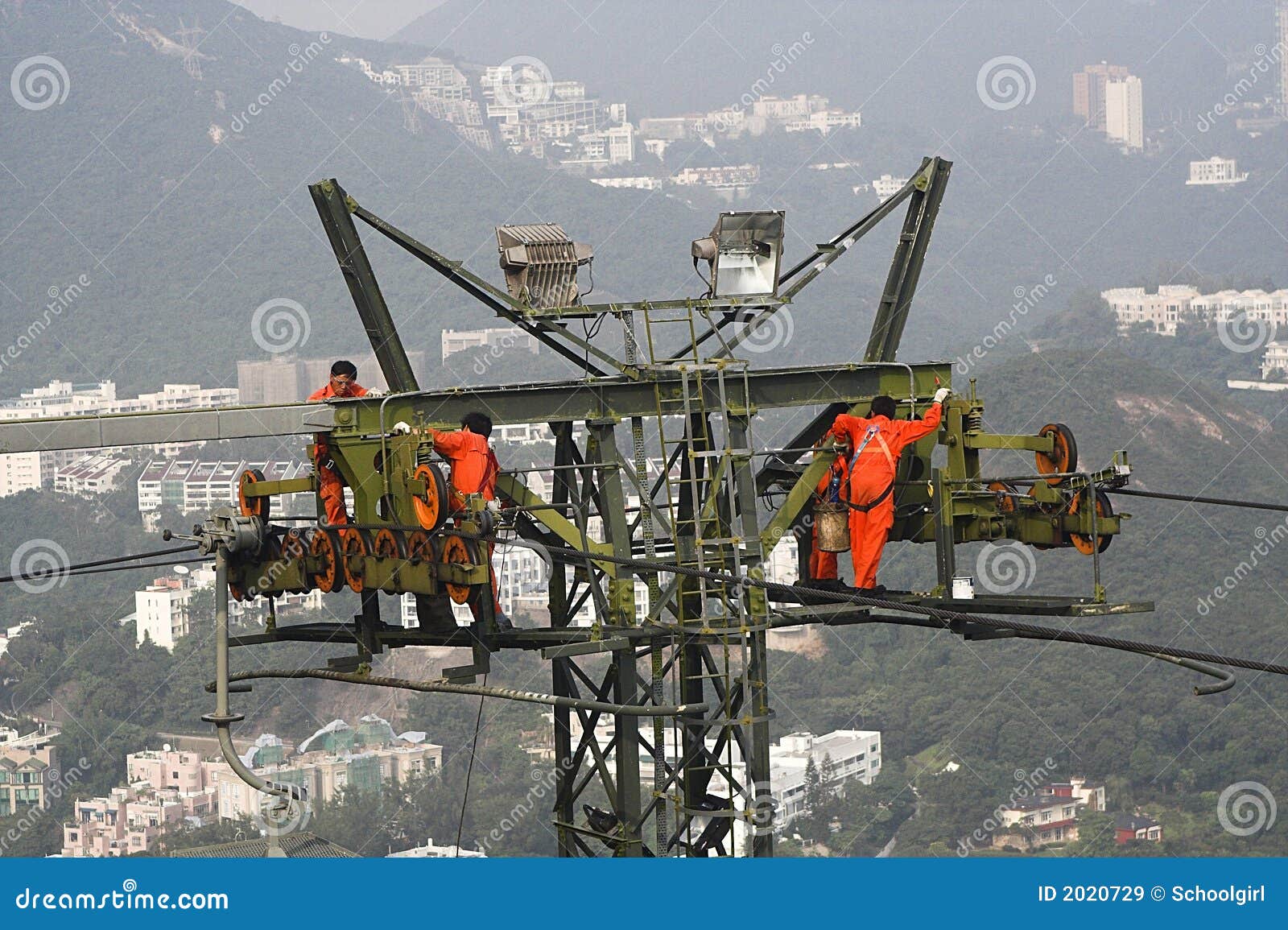 Workers Up High on Crane stock image. Image of skyscraper - 2020729