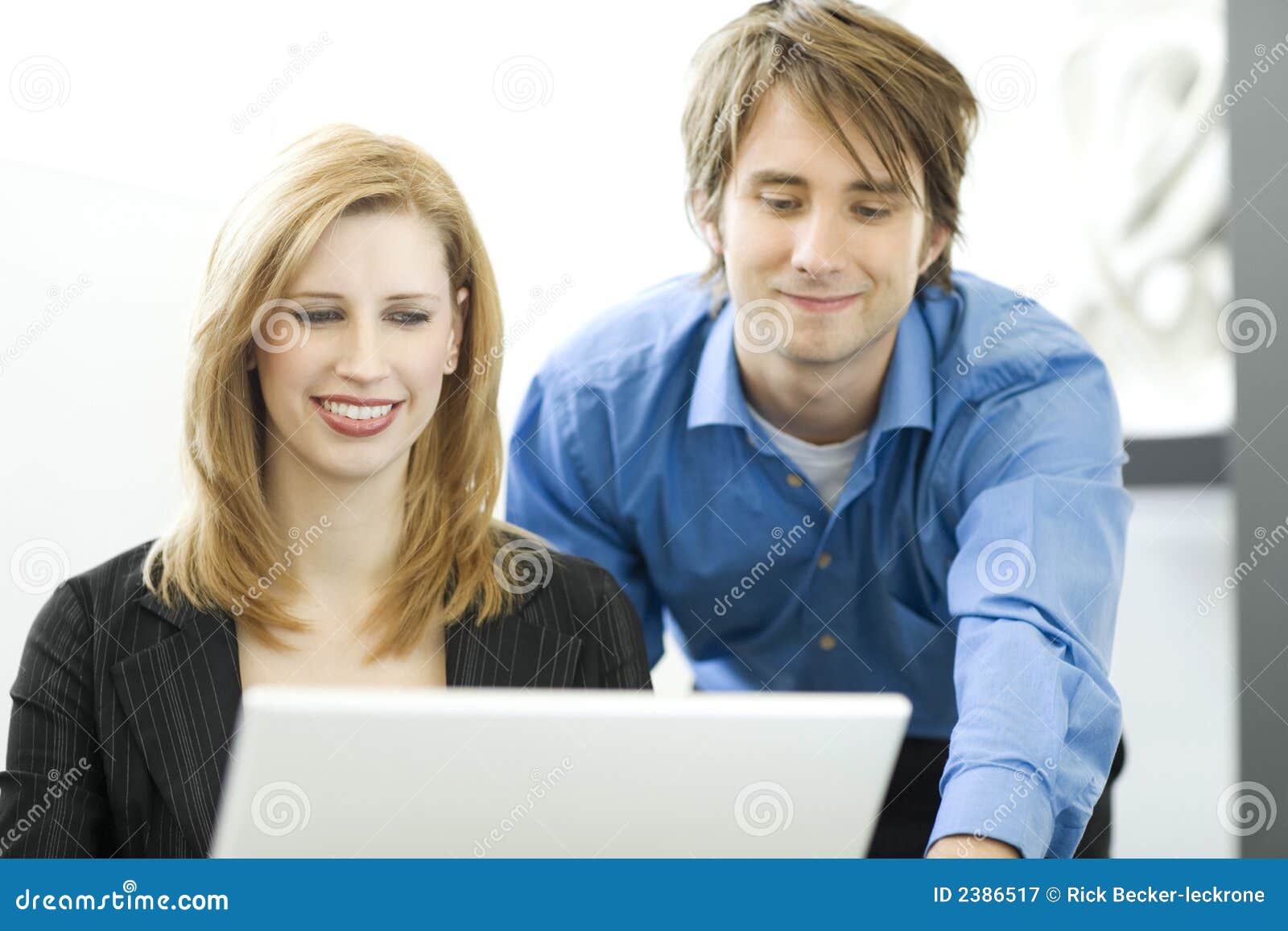 Workers use a computer stock image. Image of handsom, communication ...