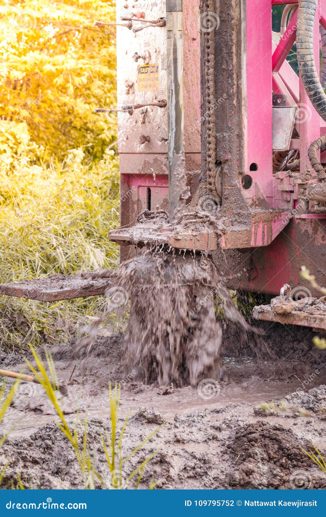 Workers Use Underground Water Drilling Machine Blur Stock Photo - Image ...