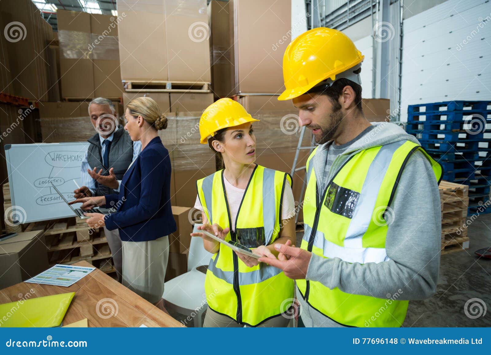 Workers Using Digital Tablet Stock Photo - Image of adult, connection ...