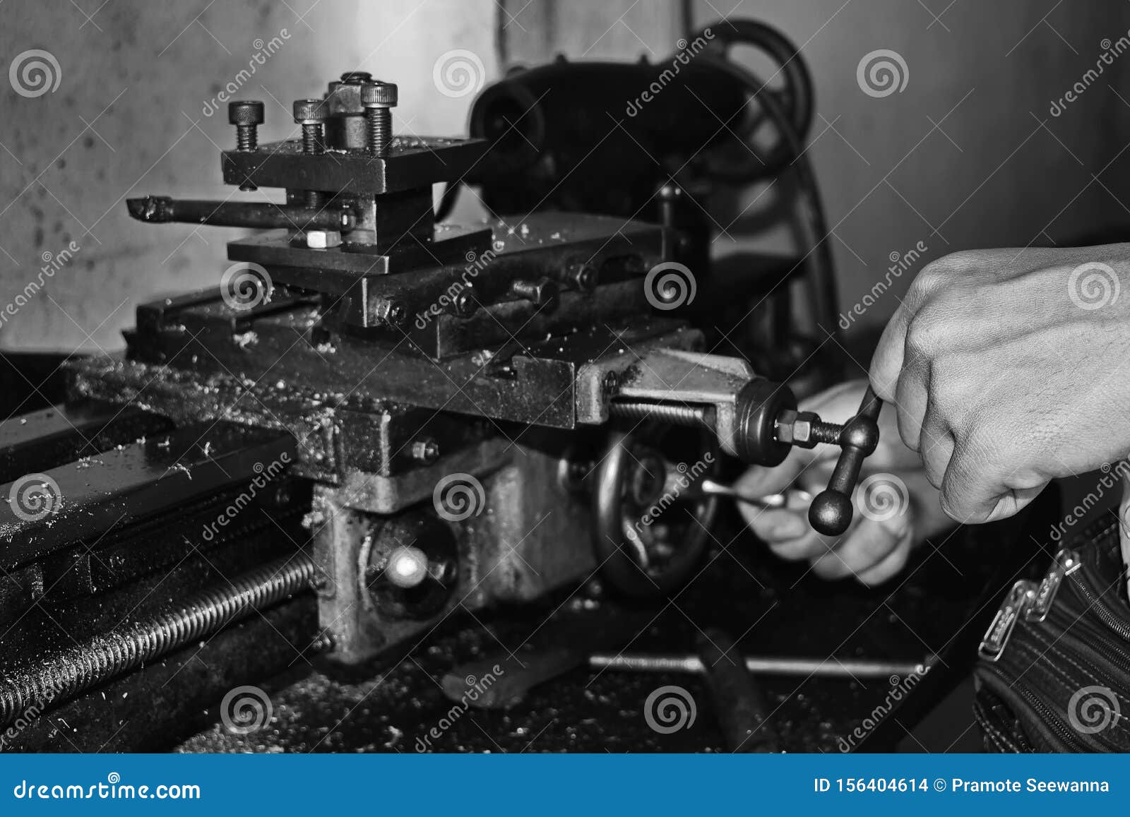 Workers are Using Lathes in the Factory. Stock Photo - Image of inside ...