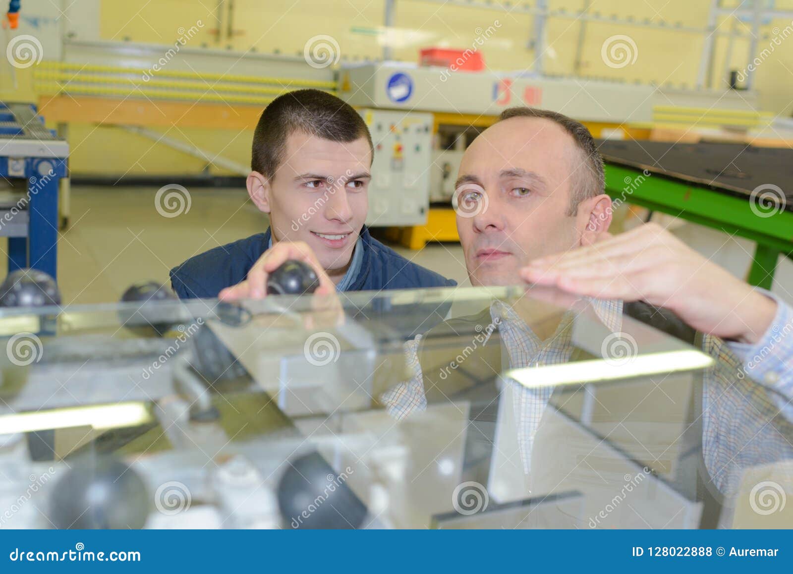 Workers Using Press Machine in Paper Factory Stock Photo - Image of ...