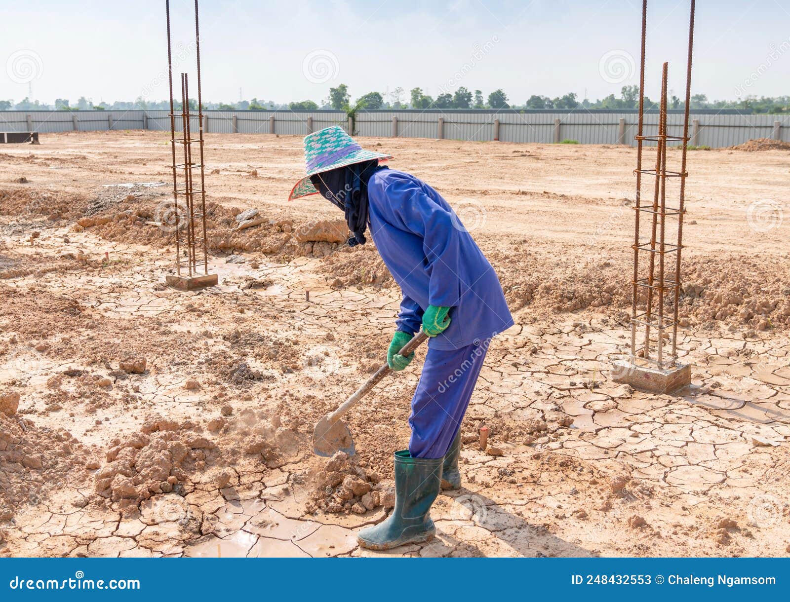 Workers are Using a Shovel To Adjust the Soil Stock Image - Image of ...