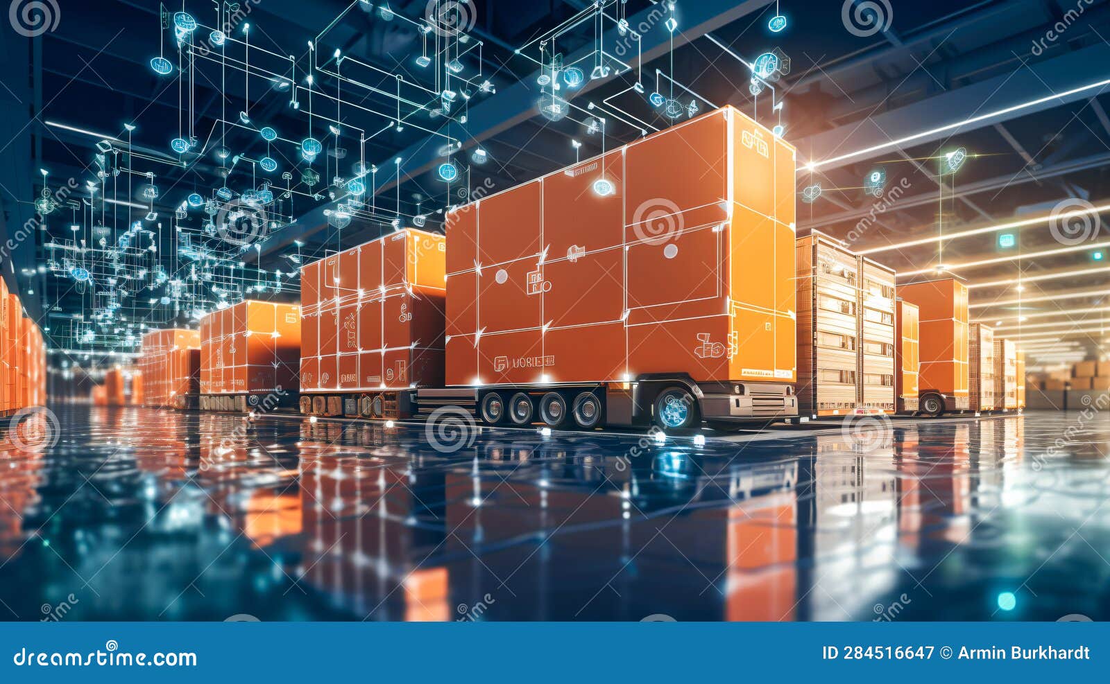 Workers Using Smartphone for Cargo and Tracking Deliver Stock ...