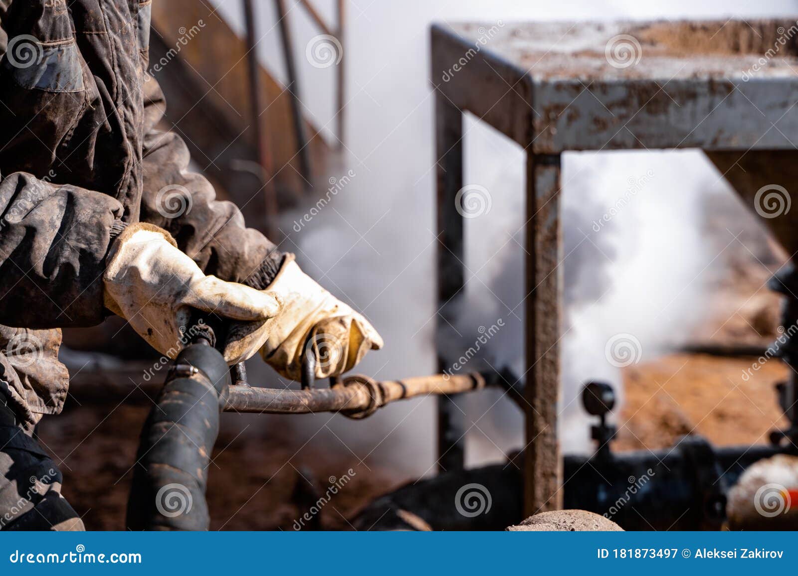 Workers are Washing Containers. from High Pressure Steam Stock Image ...