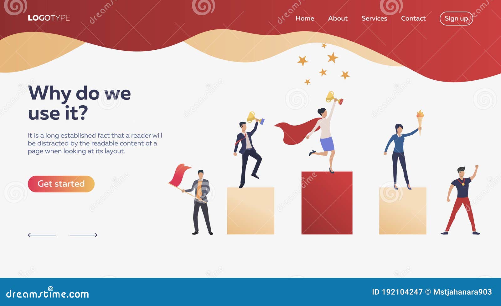 Workers winning awards stock vector. Illustration of rewarding - 192104247