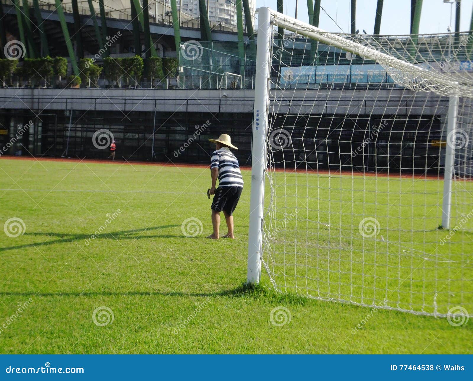 Workers Work in the Football Field Editorial Stock Photo - Image of ...