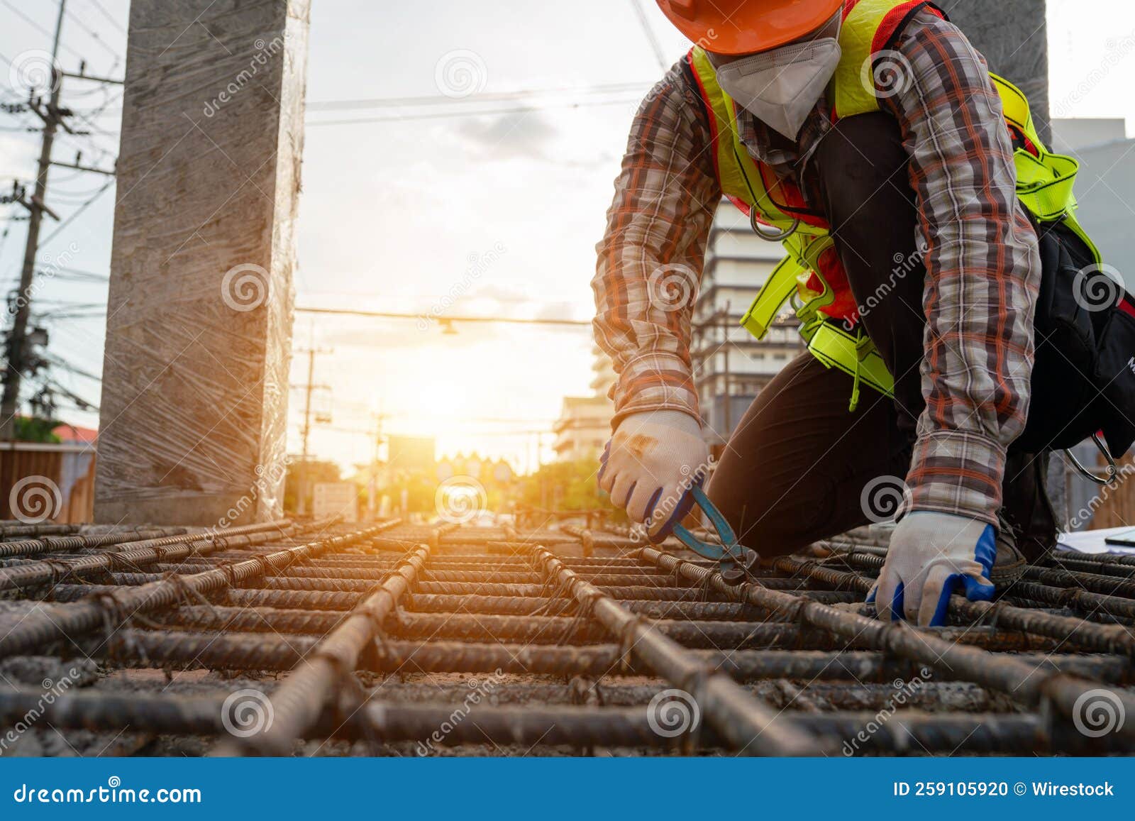 Workers are Working at the Building Construction Site. Stock Photo ...