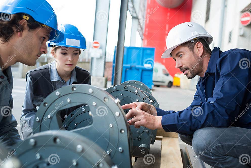 Workers Working in Building Site Stock Photo - Image of concrete, ditch ...
