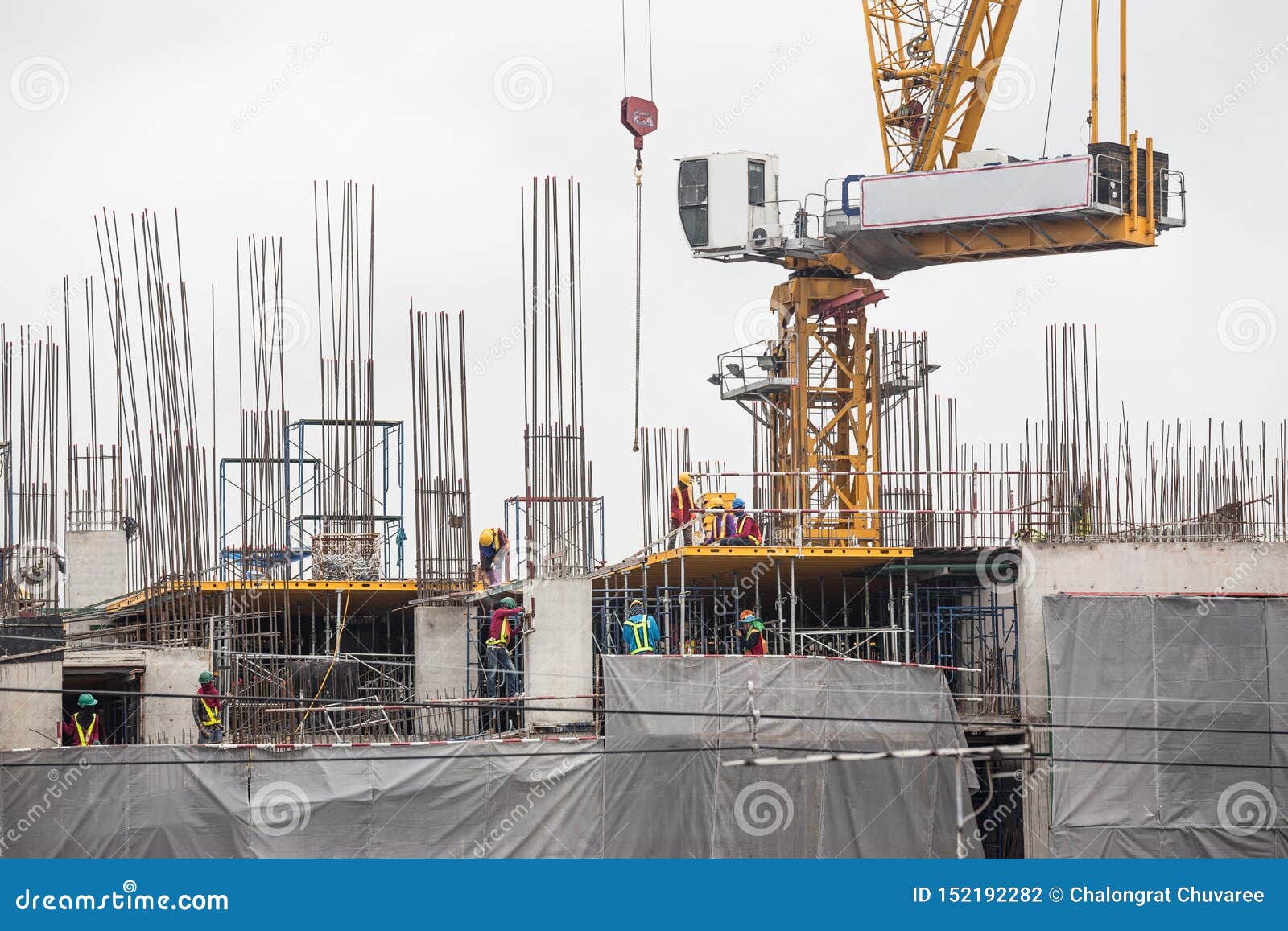 Workers are Working on Building Structure Stock Photo - Image of ...
