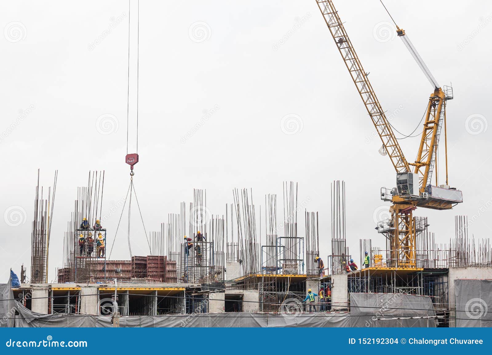 Workers are Working on Building Structure Editorial Stock Image - Image ...
