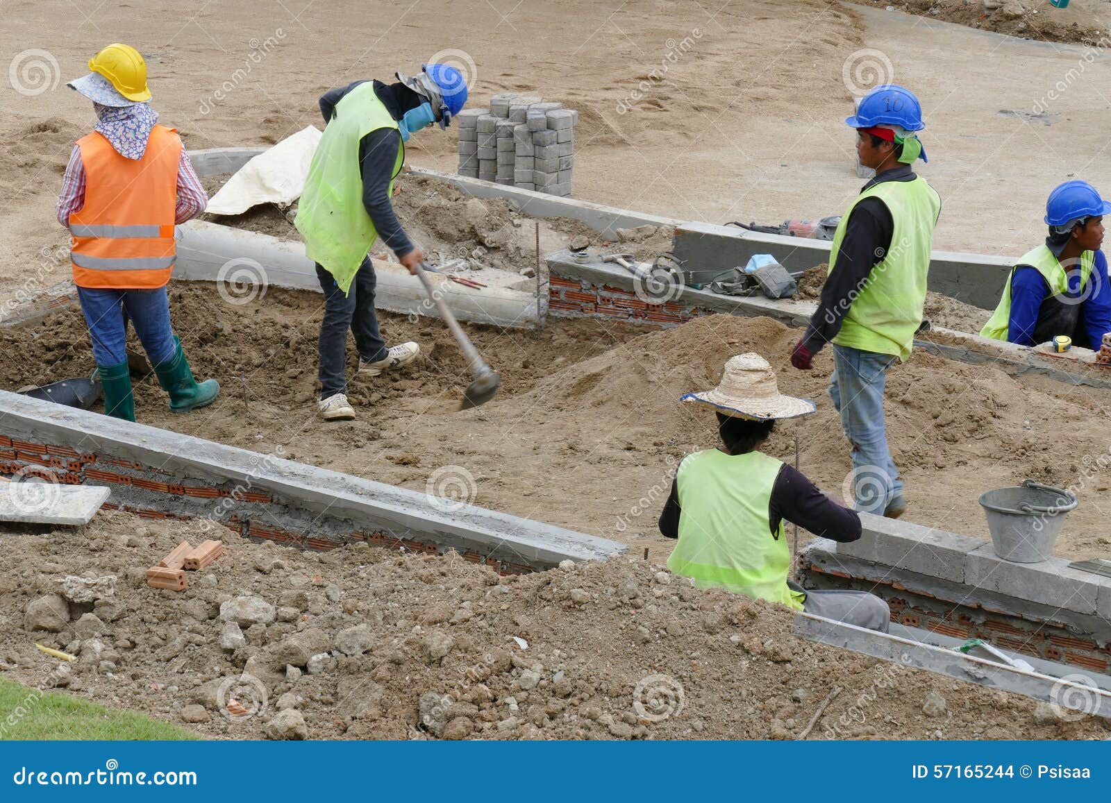 Workers are Working at the Construction Site Editorial Stock Image ...