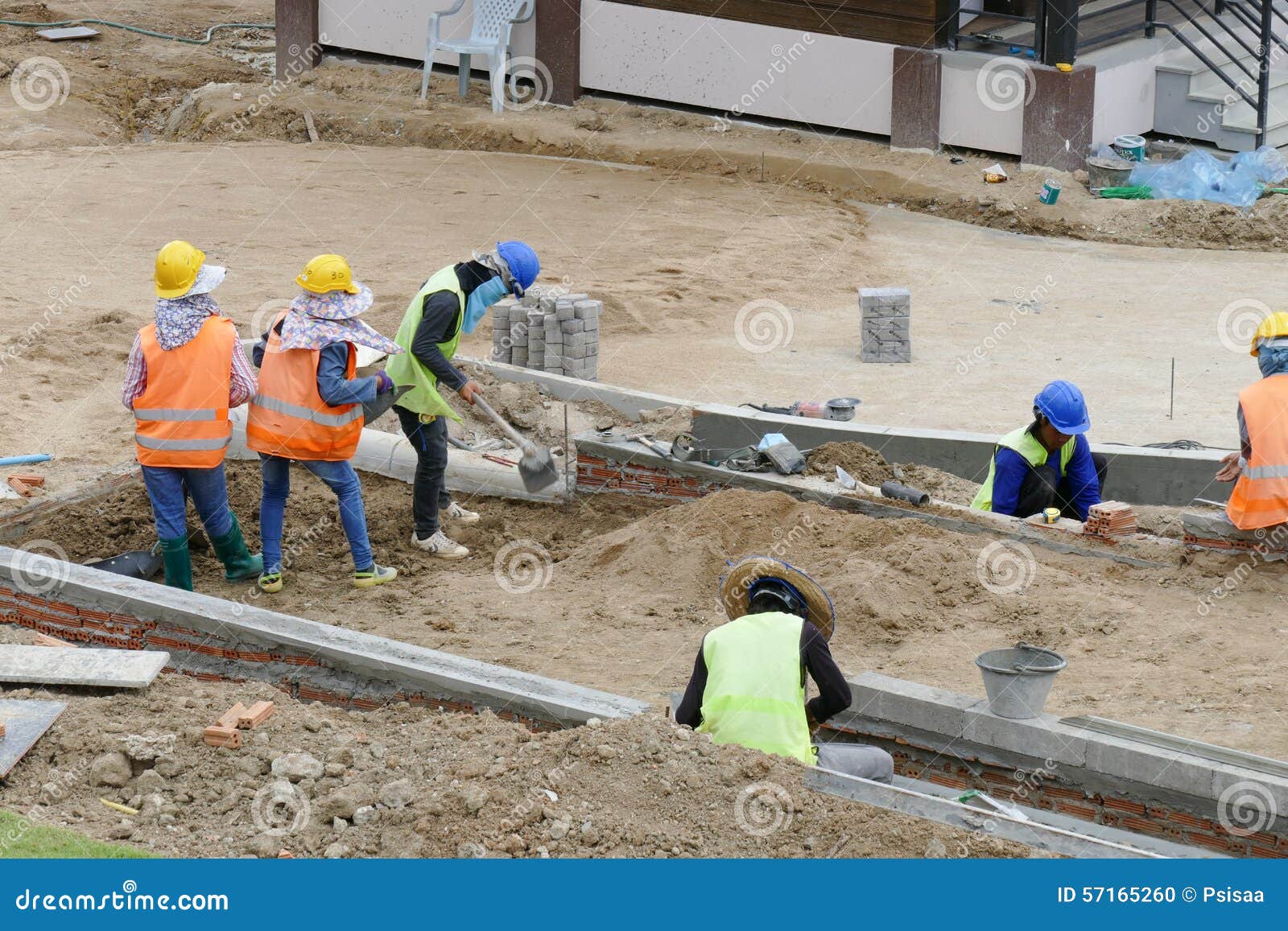 Workers are Working at the Construction Site Editorial Image - Image of ...