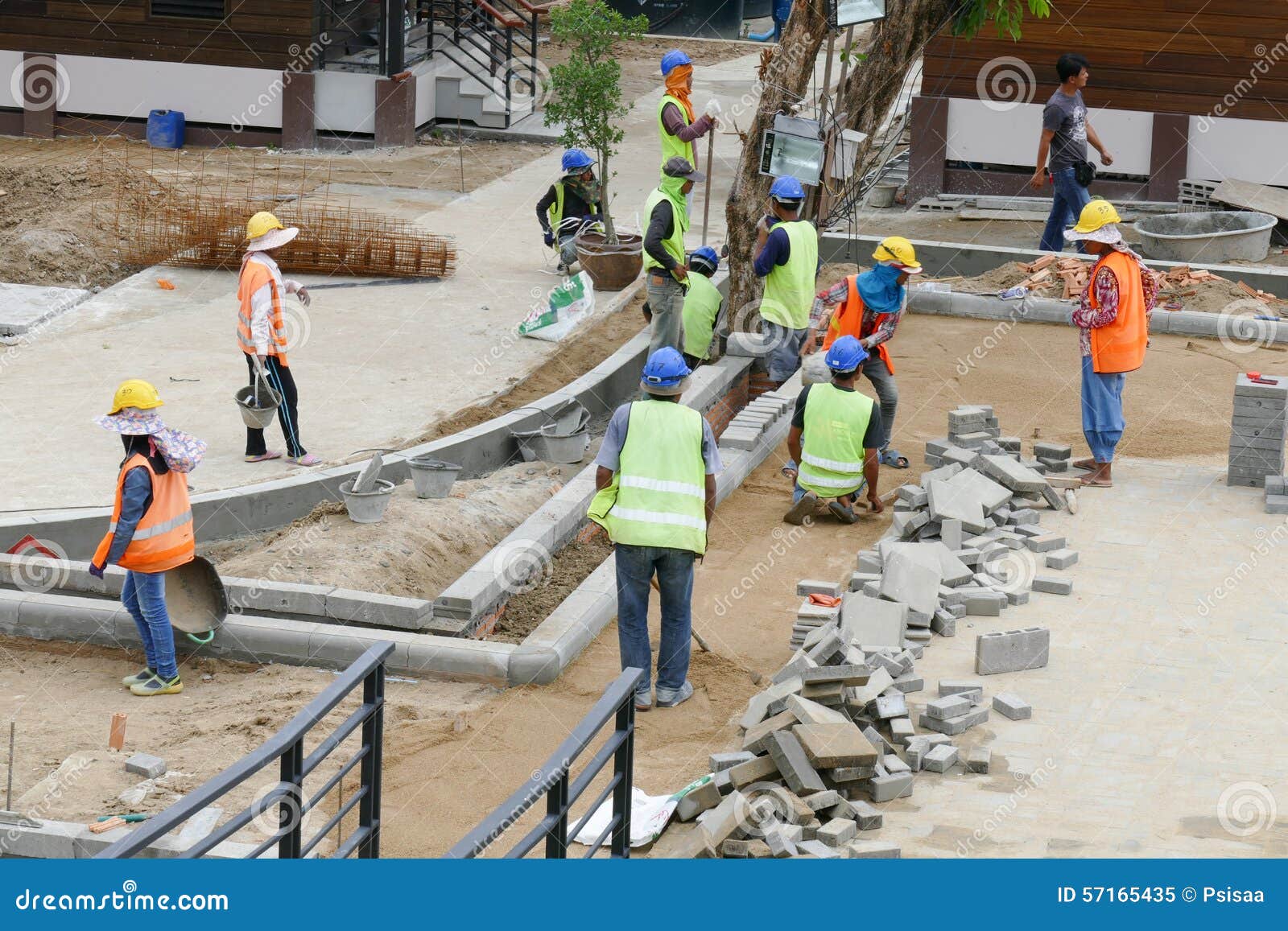 Workers are Working at the Construction Site Editorial Image - Image of ...