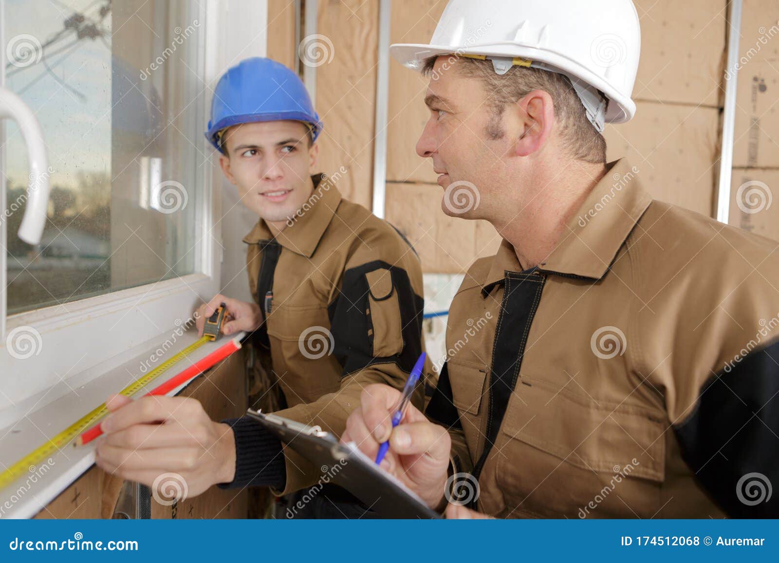 Workers Working with Glass for Windows Stock Photo - Image of people ...