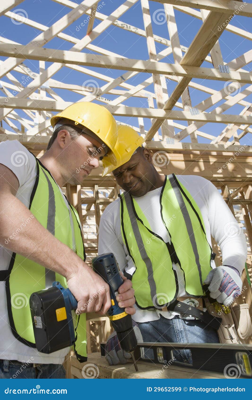 Workers Working at Site stock image. Image of machine - 29652599