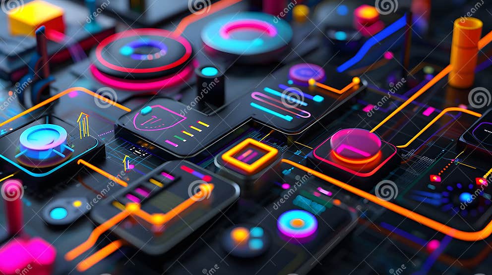 Workflow Analysis Digital Flowchart and Process Metrics Stock ...