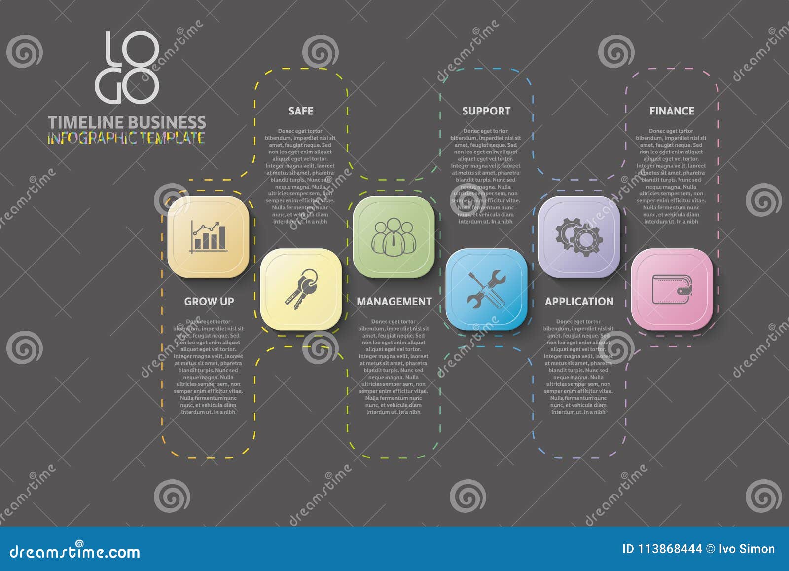 Workflow, Annual Report, Timeline, Dark Background Editorial Stock ...