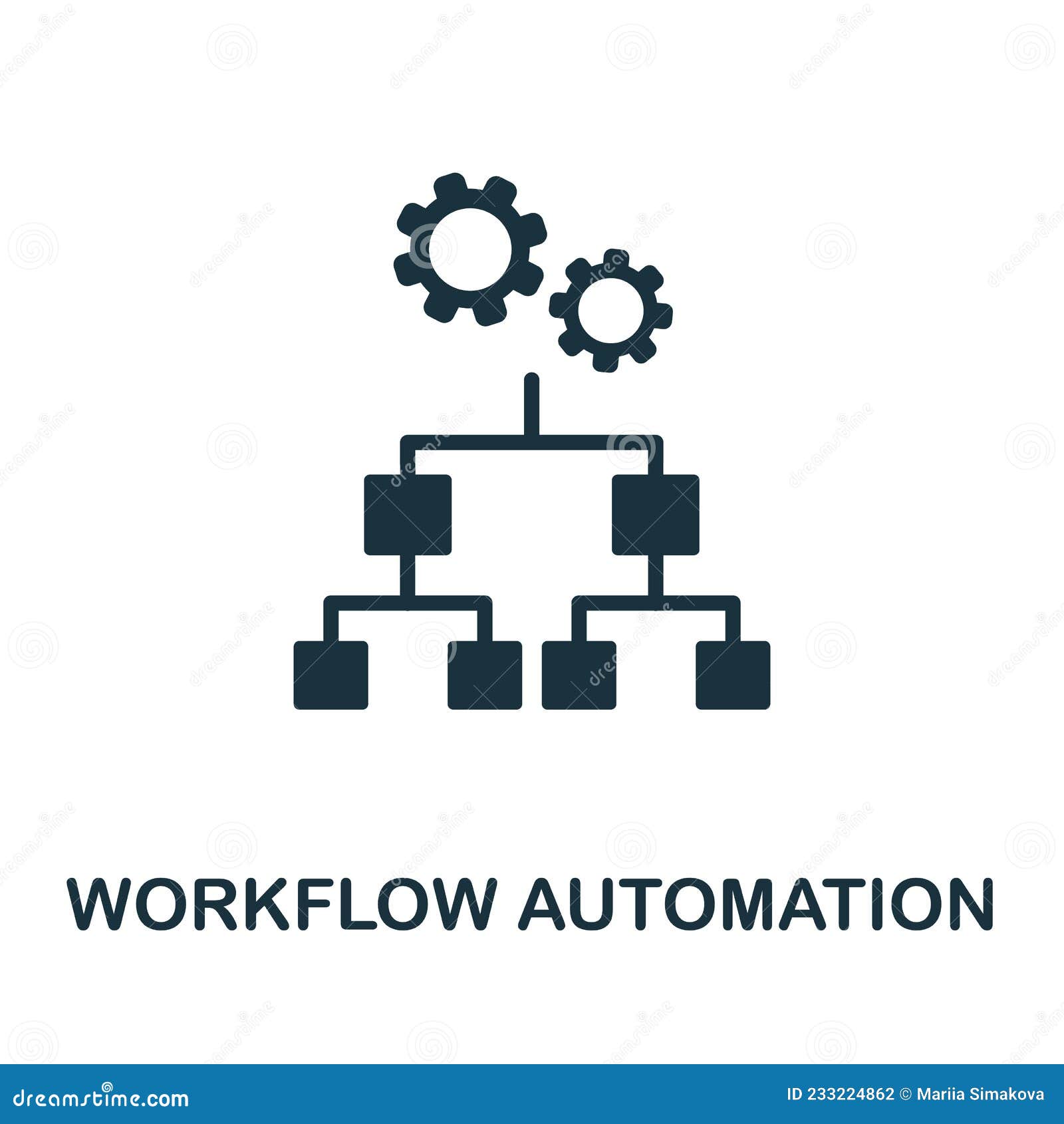 Workflow Automation Icon. Monochrome Sign from Production Management ... Workflow Automation Icon. Monochrome Sign from Production Management ...