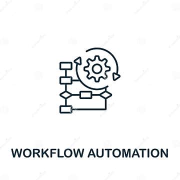 Workflow Automation Icon. Monochrome Simple Product Management Icon for ...