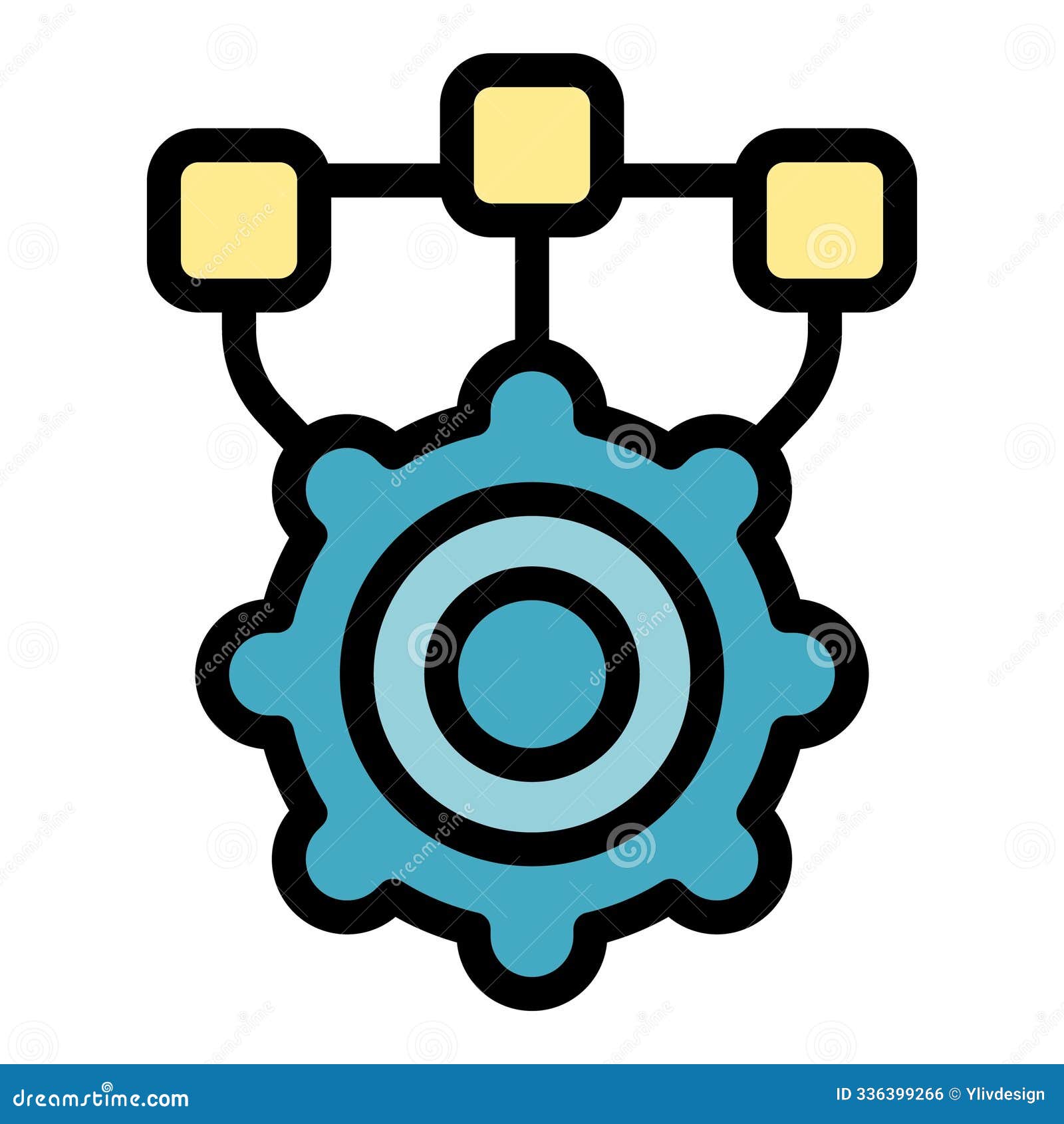 Workflow Automation System Managing Processes with Gear Icon Stock ...