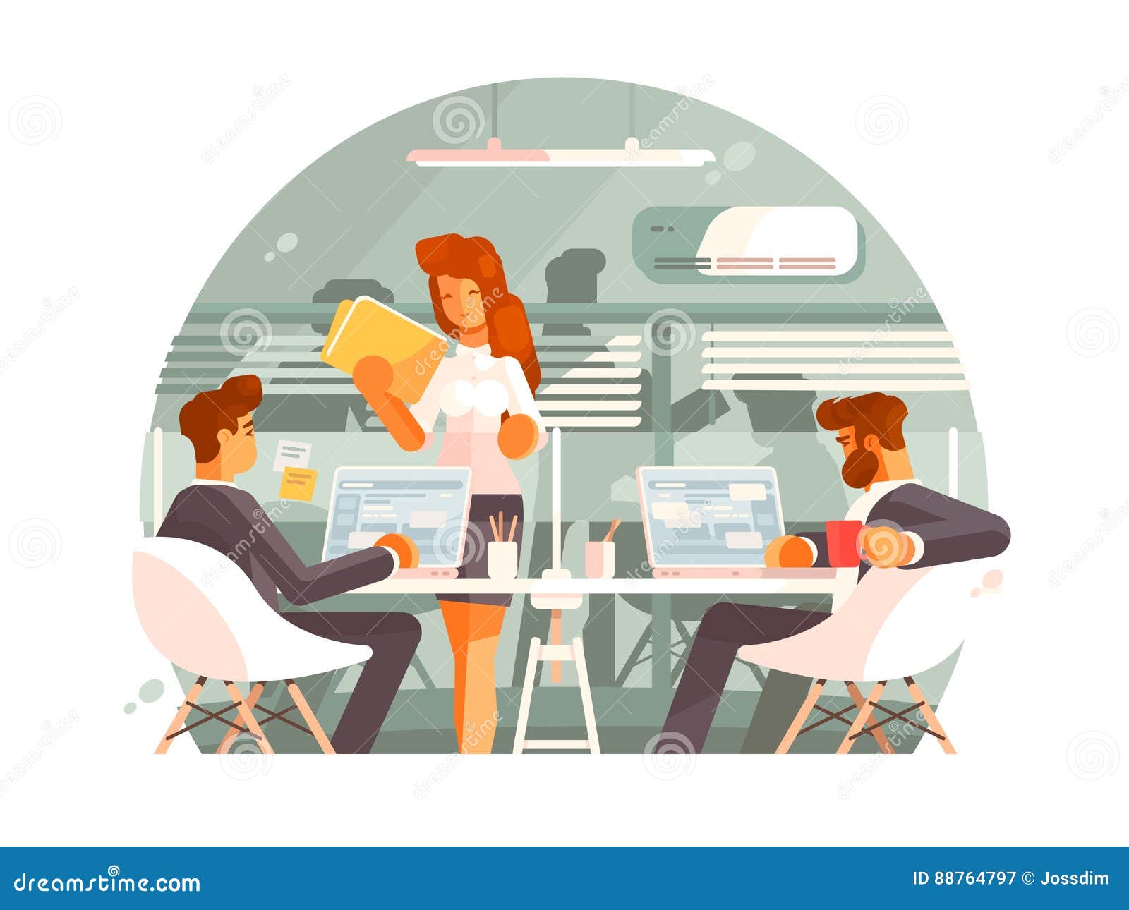 Workflow in Business Office Stock Vector - Illustration of concept ...