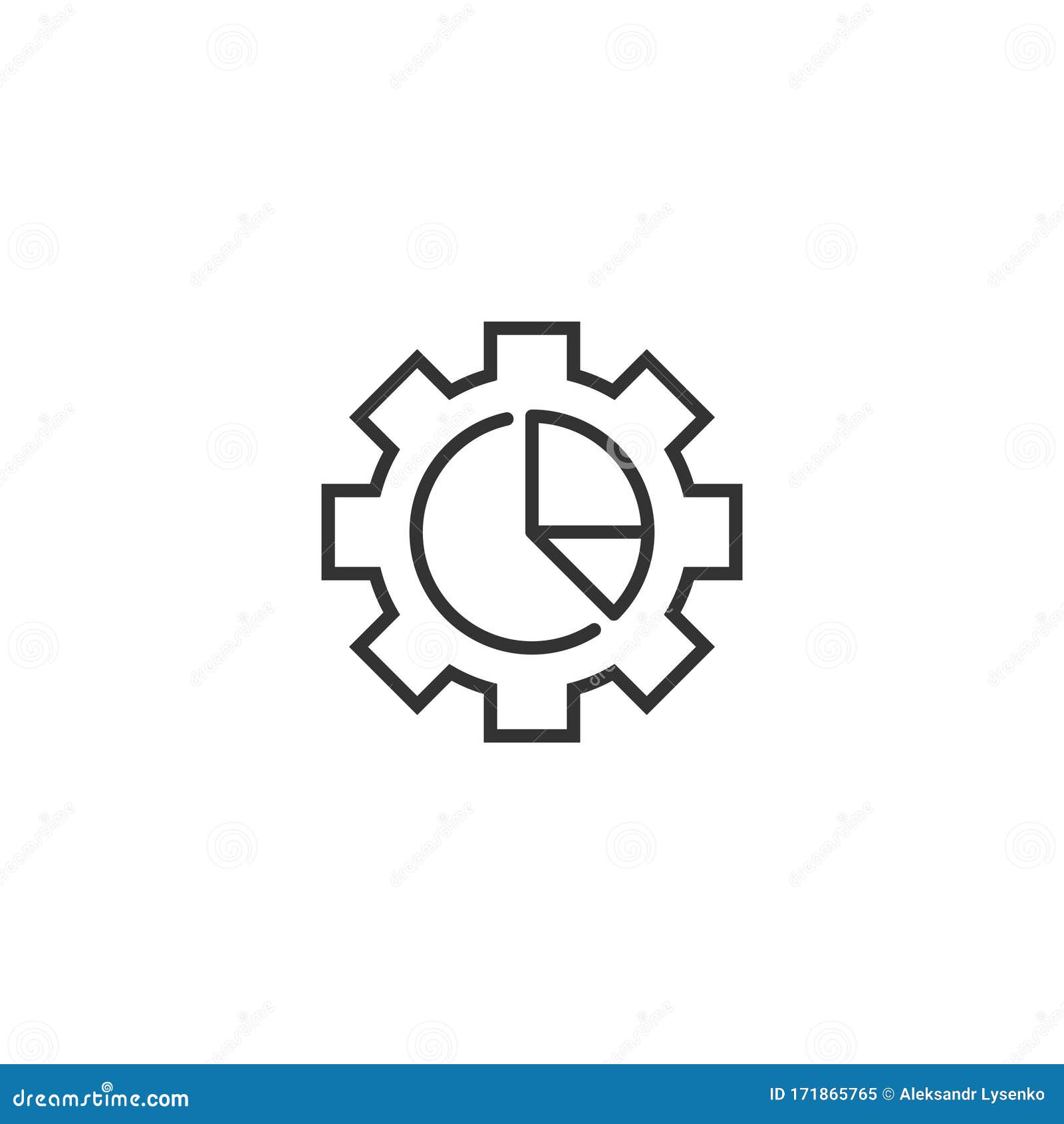 Workflow Chart Icon in Flat Style. Gear with Diagram Vector ...