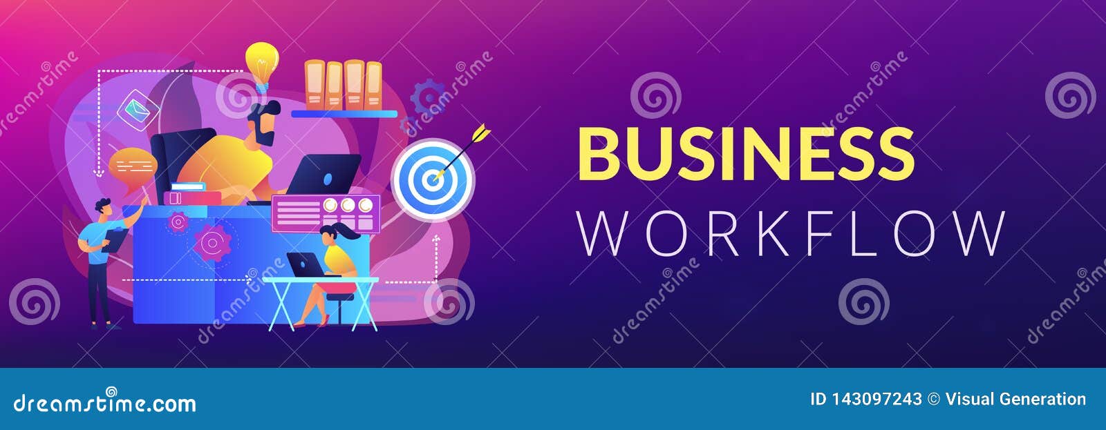 Workflow Concept Banner Header. Stock Vector - Illustration of ...