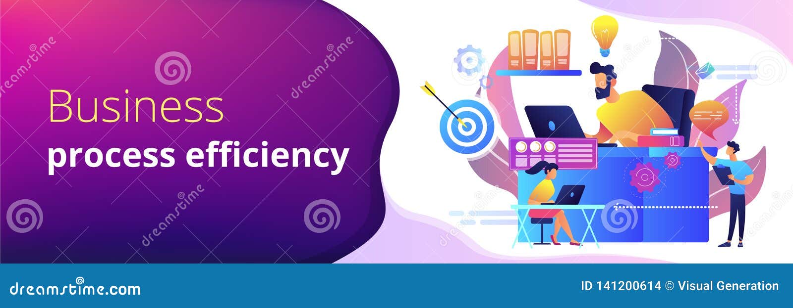 Workflow Concept Banner Header. Stock Vector - Illustration of business ...