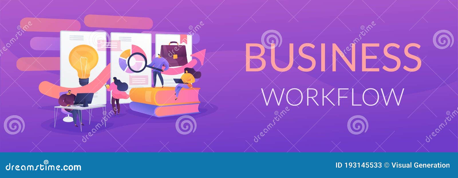 Workflow Concept Banner Header Stock Vector - Illustration of banner ...