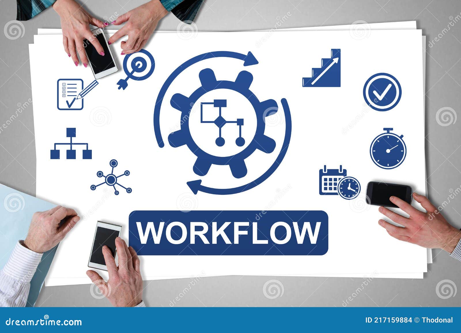 Workflow Concept Placed on a Desk Stock Photo - Image of process ...