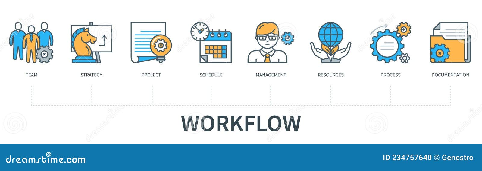 Workflow Concept Vector Infographics Stock Vector - Illustration of ...
