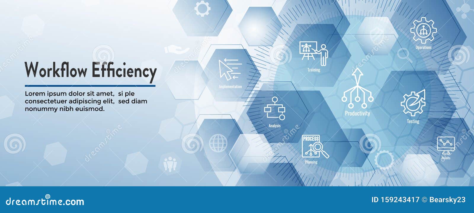 Workflow Efficiency Icon Set And Web Header Banner With Operations