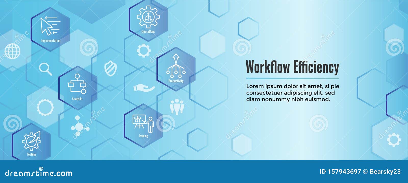 Workflow Efficiency Icon Set and Web Header Banner with Operations ... Workflow Efficiency Icon Set and Web Header Banner with Operations ...