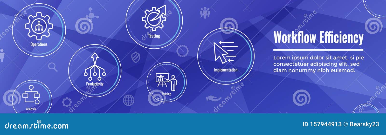 Workflow Efficiency Icon Set and Web Header Banner with Operations ... Workflow Efficiency Icon Set and Web Header Banner with Operations ...
