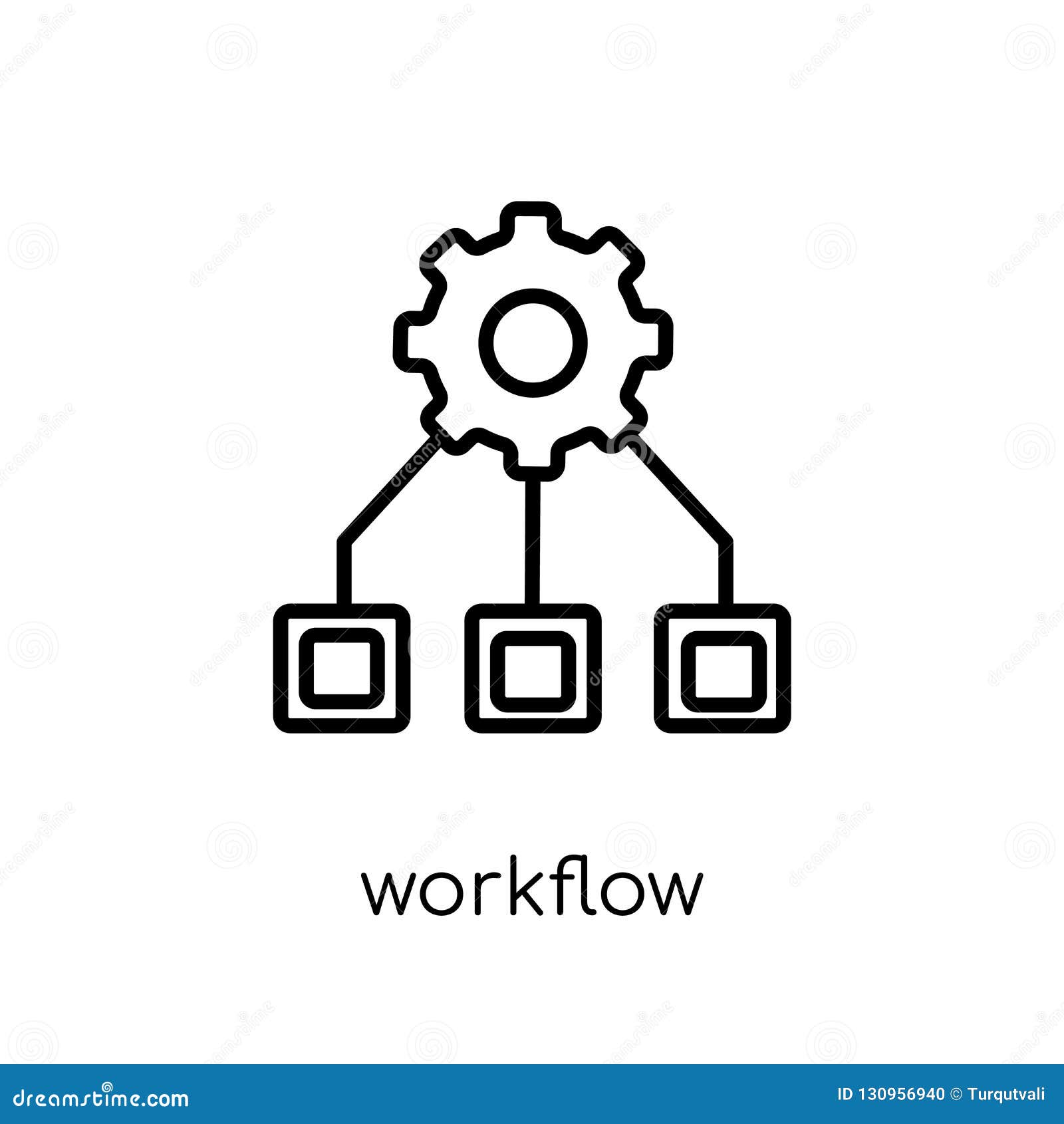 Workflow Icon From Collection Stock Vector Illustration Of Flat Machine 130956940